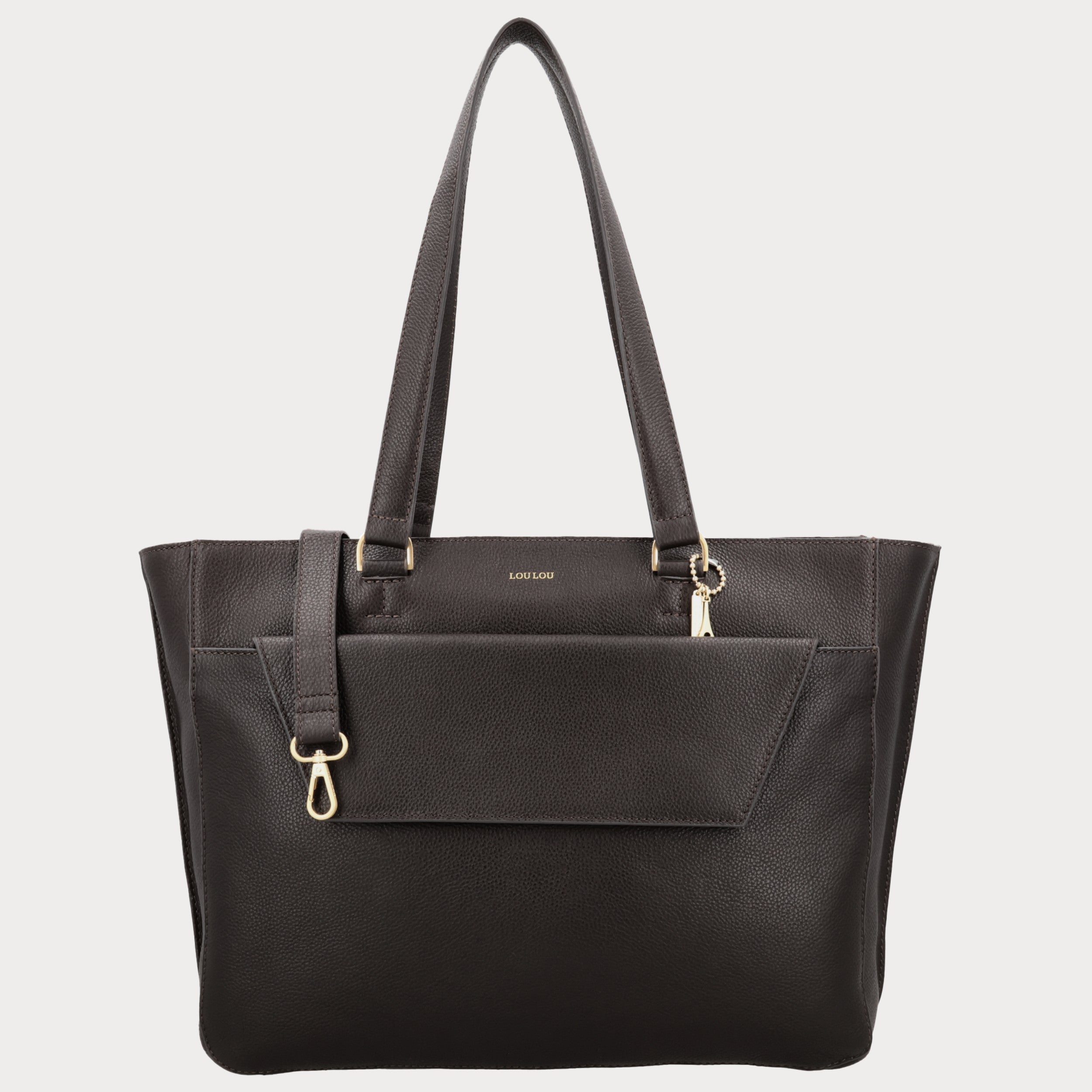 CELINE Chocolate Torte Gold | LouLou Essentiels bruine laptoptas met ...